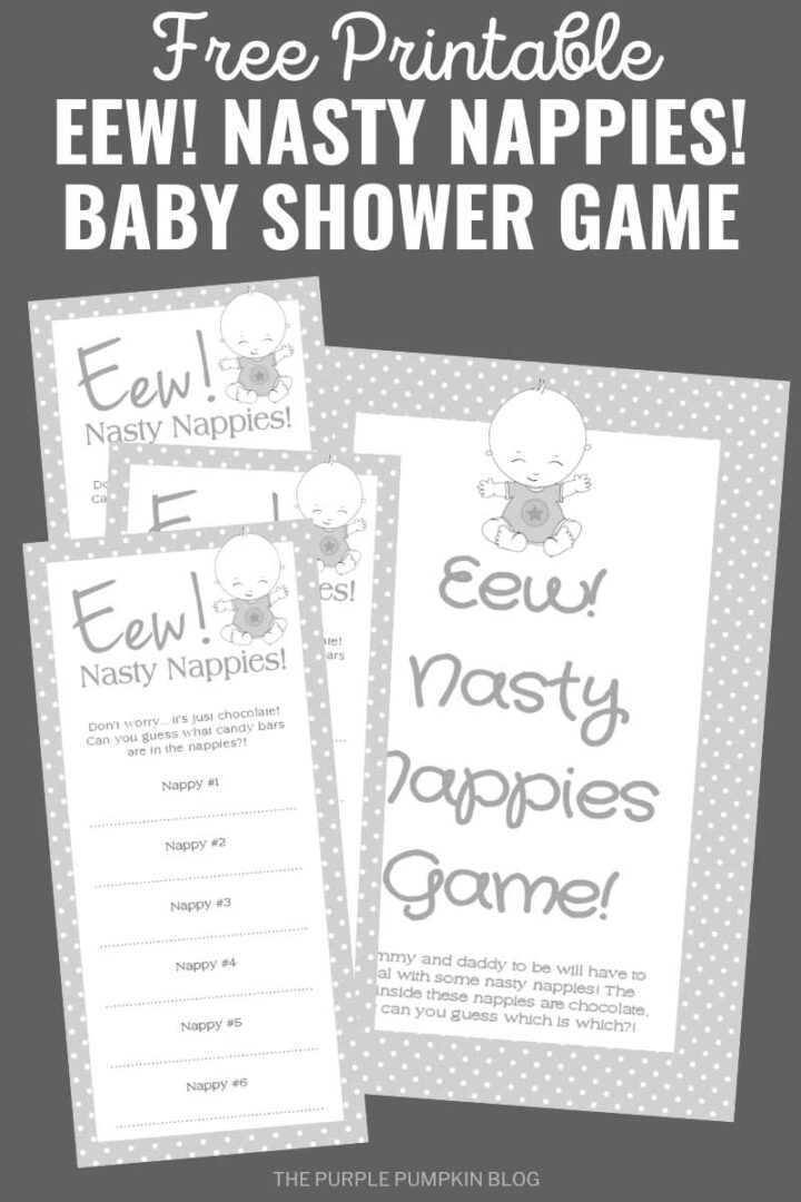 Eew! Nasty Nappies Baby Shower Game (Dirty Diapers Game)