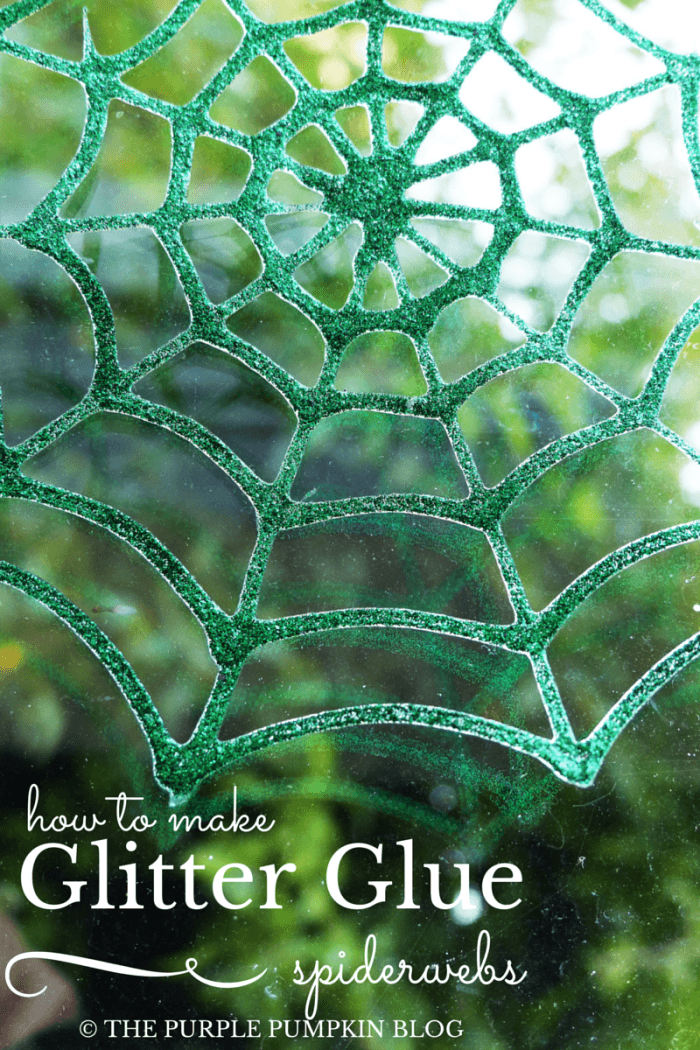 How To Make Glitter Glue Spider Web Halloween Decorations