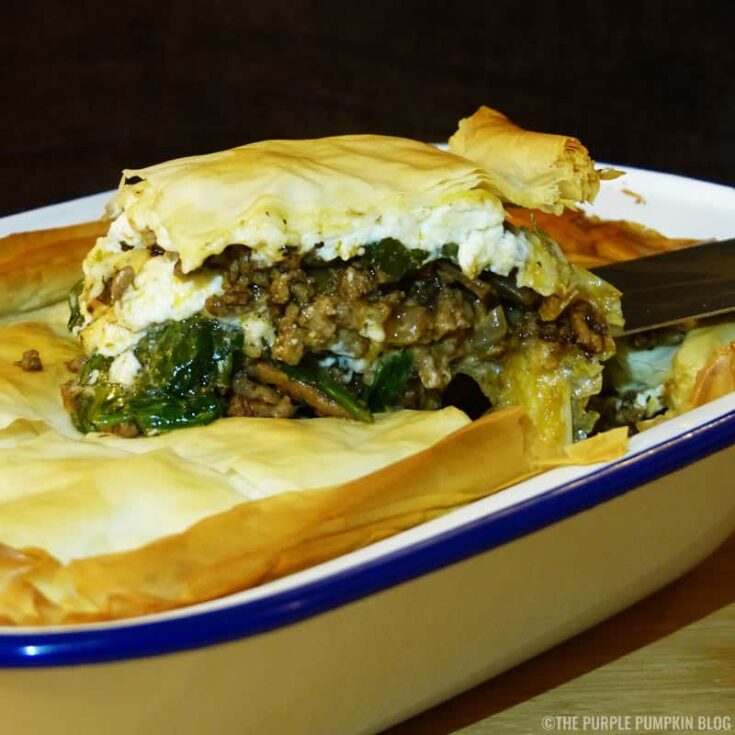 Lamb, Spinach & Feta Filo Pie