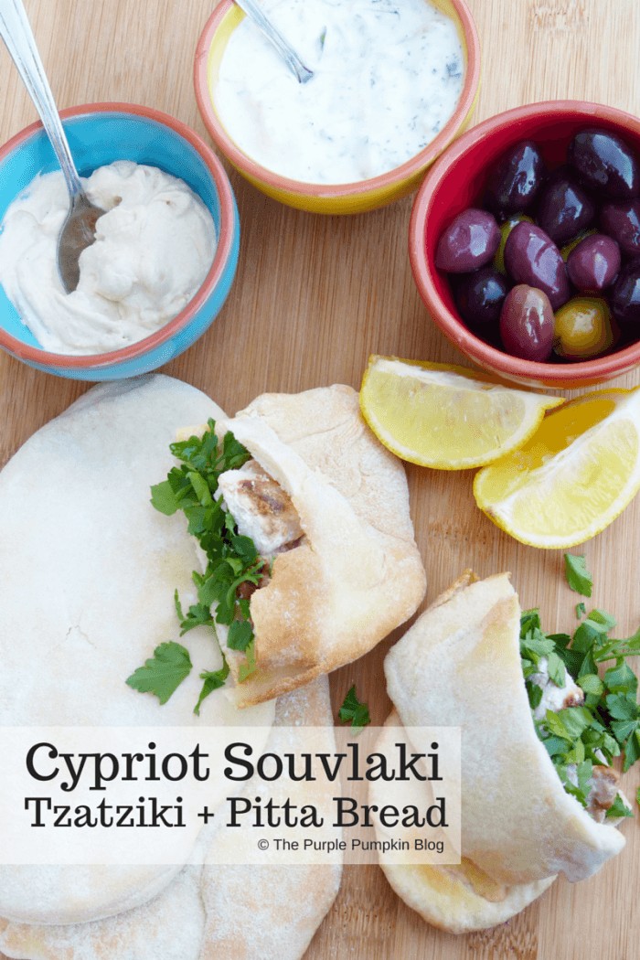 Cypriot Souvlaki, Tzatziki + Pitta Bread