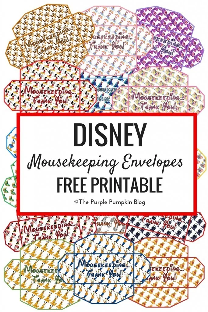 FREE!! Disney Mousekeeping Envelopes Printables for Tips