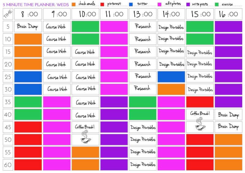 Free 5 Minute Planner Printable Free 5 Minute Planner Printable