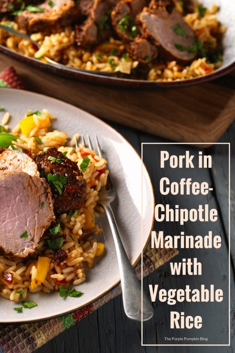 Pork in Coffee-Chipotle Marinade with Vegetable Rice