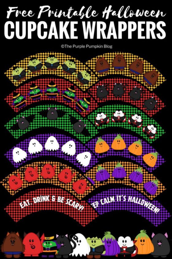 Free Printable Cute Halloween Cupcake Wrappers