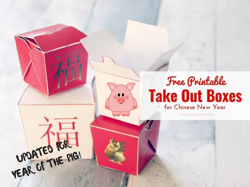 Free Printable Chinese Take Out Boxes for Chinese New Year