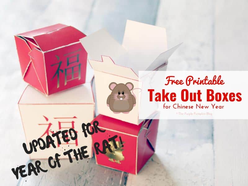 Free Printable Chinese Take Out Boxes for Chinese New Year