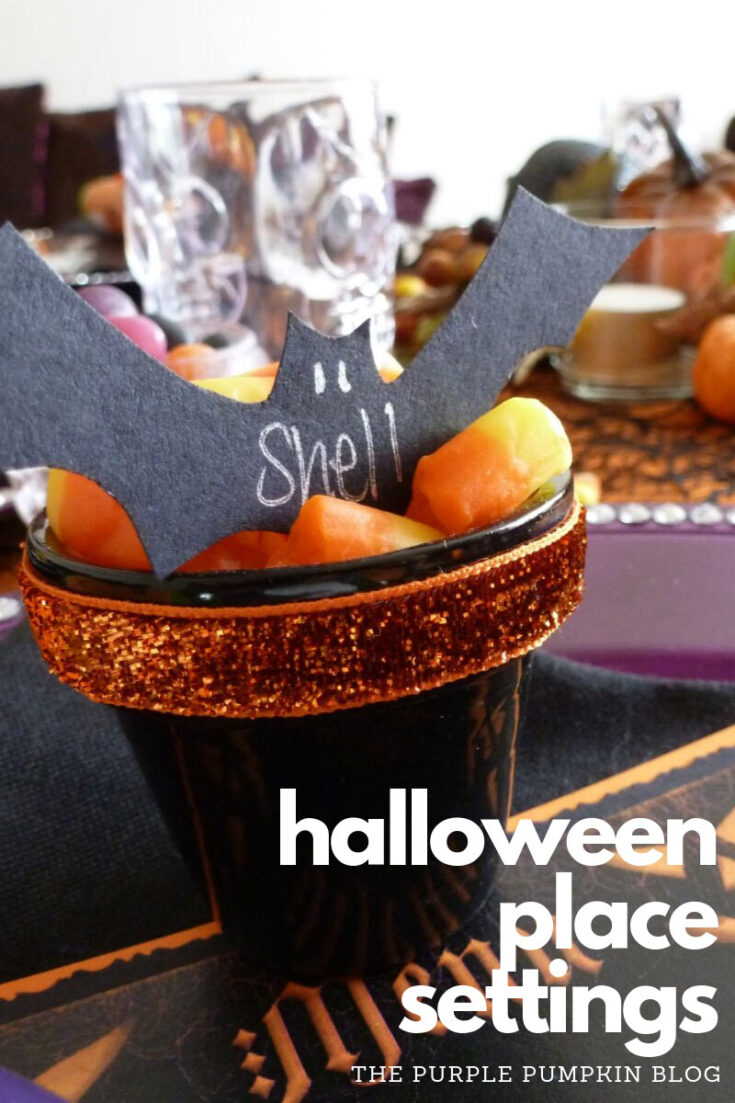 Candy Corn & Bat Halloween Place Settings