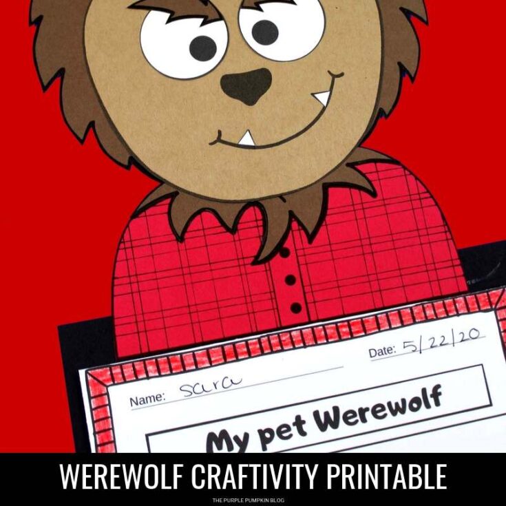 Werewolf Craftivity - Halloween Kids Creative Writing Craft