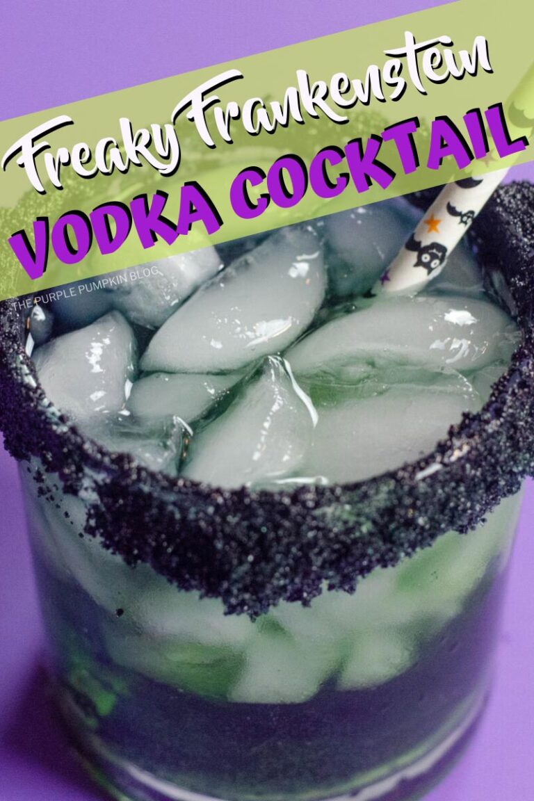 Freaky Frankenstein Cocktail with Apple Vodka & Black Sugar Rim