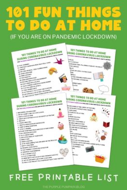 101 Things to Do at Home During Lockdown (Free Printable List)