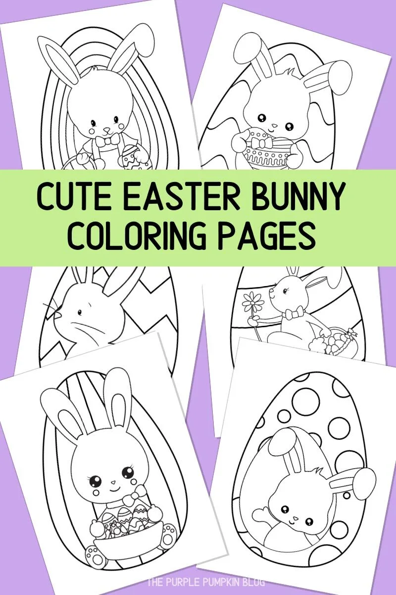 Cute Easter Bunny Coloring Pages For Kids