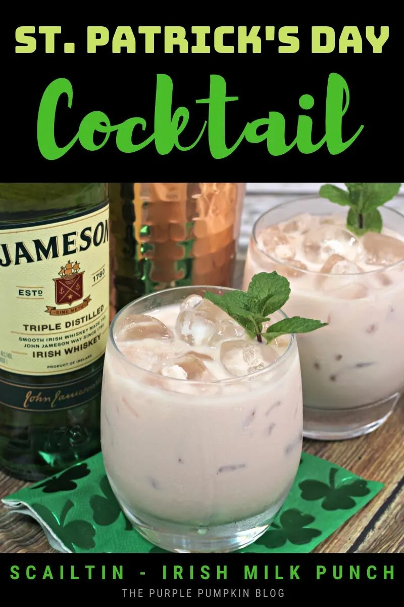 Irish Whiskey Milk Punch Cocktail (Scáiltín) St. Patrick's Day Drink!