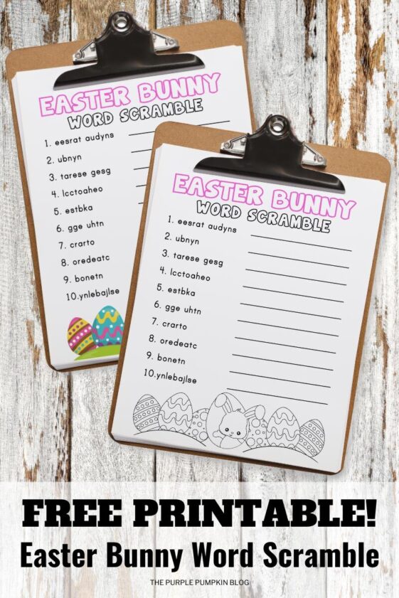 Free Printable Easter Bunny Word Scramble | Free Easter Activities
