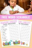 Free Printable Easter Bunny Word Scramble | Free Easter Activities