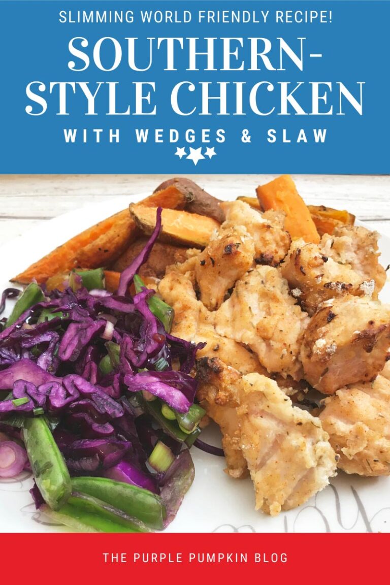 Slimming World Southern-Style Chicken, Sweet Potato Wedges & Slaw
