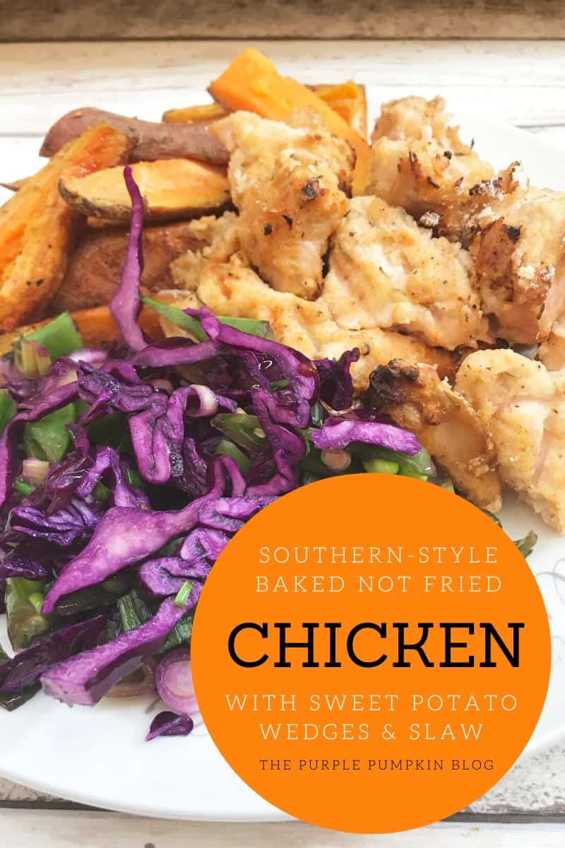 Slimming World Southern-Style Chicken, Sweet Potato Wedges & Slaw