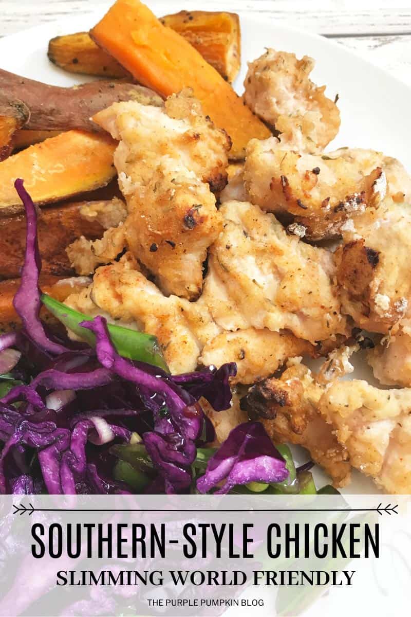 Slimming World Southern-Style Chicken, Sweet Potato Wedges & Slaw
