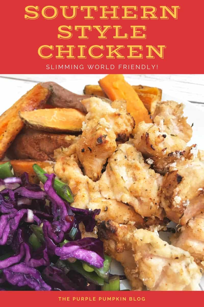 Slimming World Southern-Style Chicken, Sweet Potato Wedges & Slaw