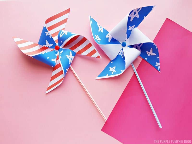 Make These Patriotic Pinwheels for 4th of July! | Paper Decorations