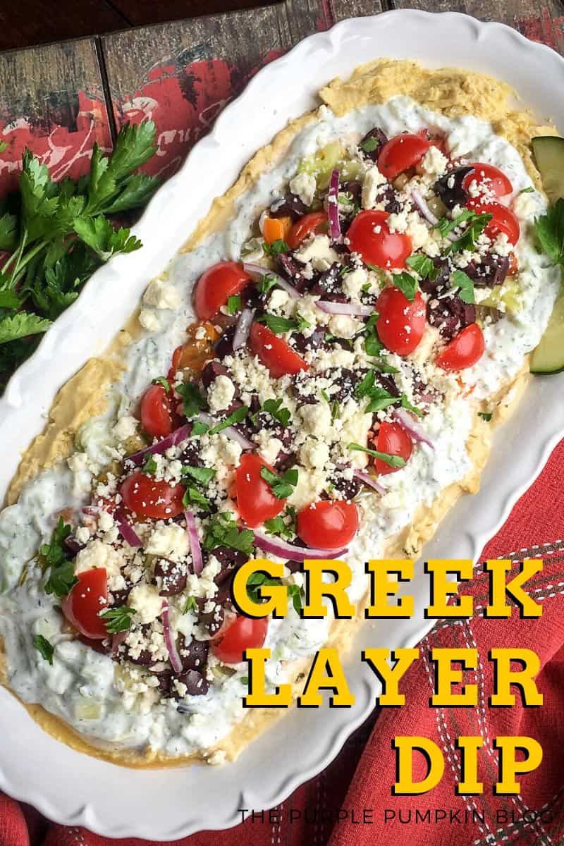 Mediterranean Layer Dip with Hummus, Feta, and Fresh Vegetables