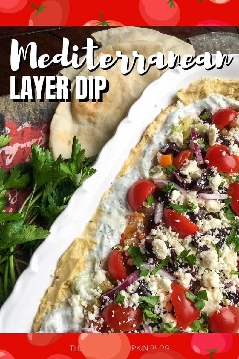 Mediterranean Layer Dip with Hummus, Feta, and Fresh Vegetables