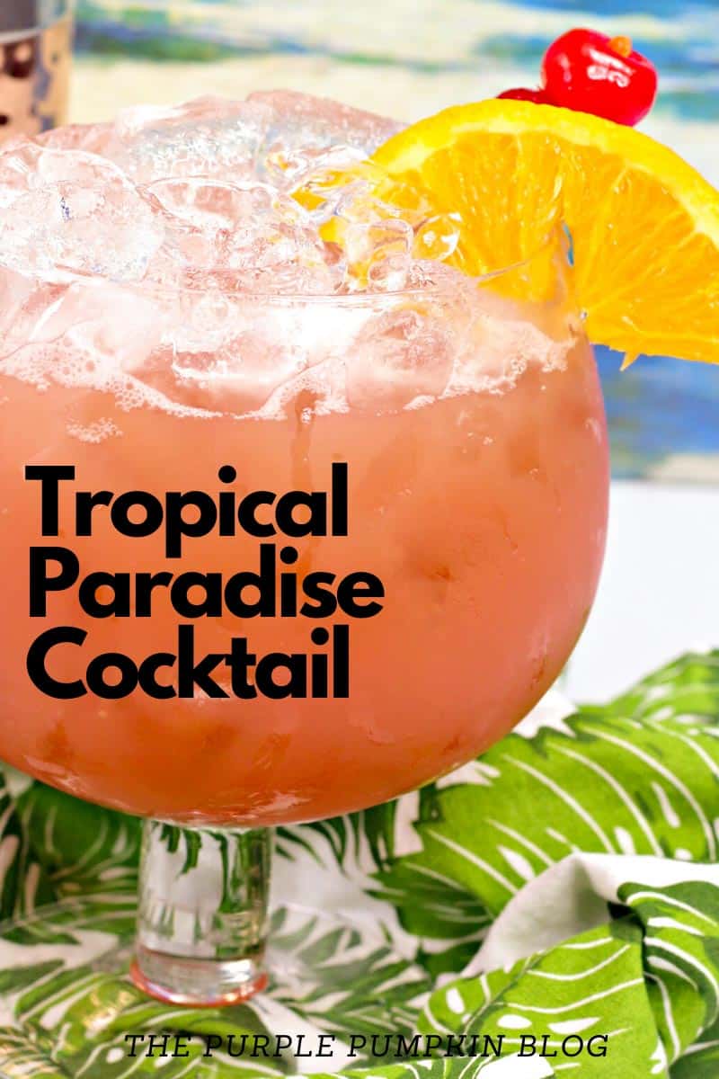 Tropical Paradise Cocktail with Rum & Banana Liqueur