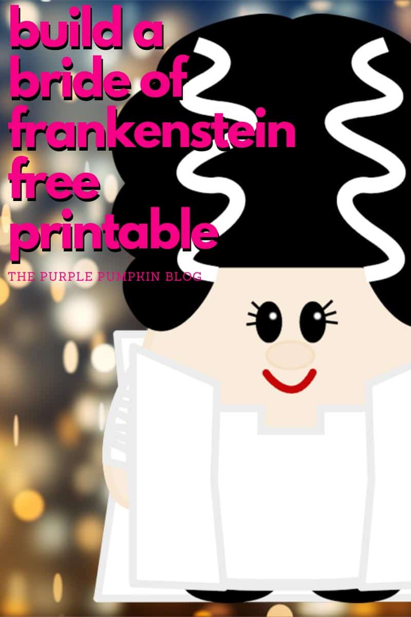 Build a Bride of Frankenstein! Free Printable Halloween Paper Craft