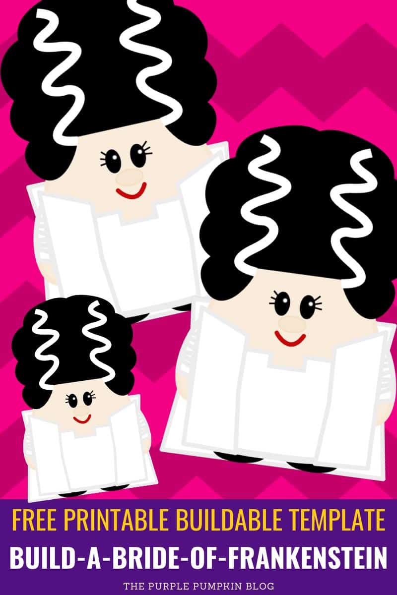 Build a Bride of Frankenstein! Free Printable Halloween Paper Craft