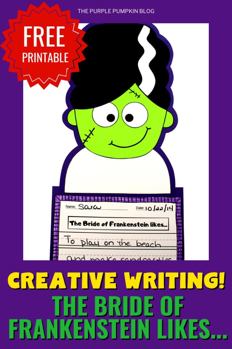 Bride of Frankenstein Craftivity – Halloween Creative Writing Craft