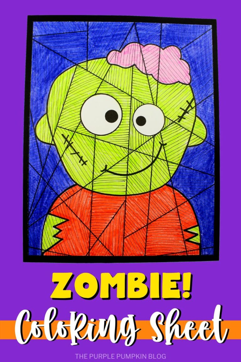 Free Printable Zombie Coloring Sheet & Line Activity for Halloween!