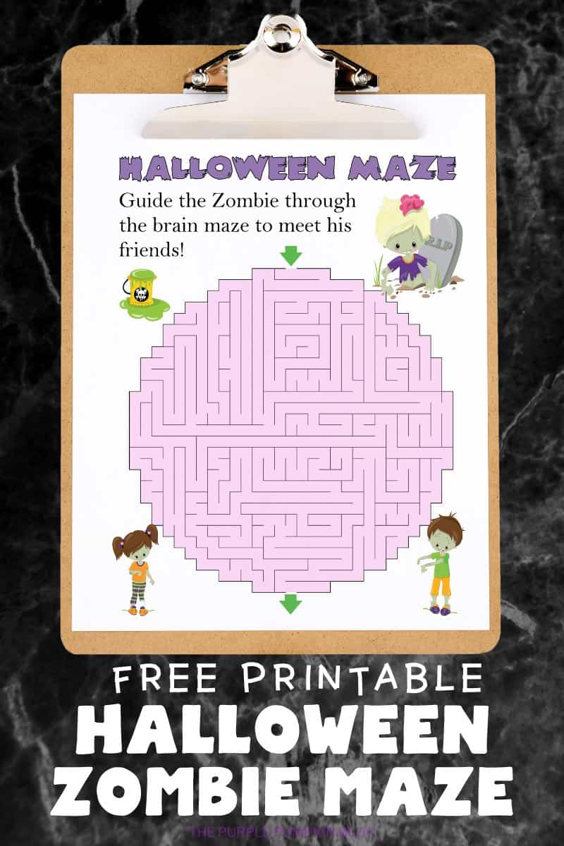 Free Printable Zombie Mazes to Solve for Halloween!