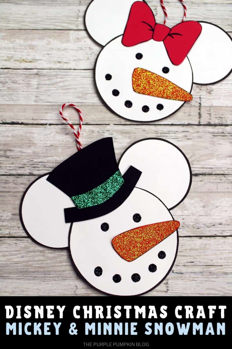 Snowman Mickey & Minnie Mouse Christmas Ornaments Craft
