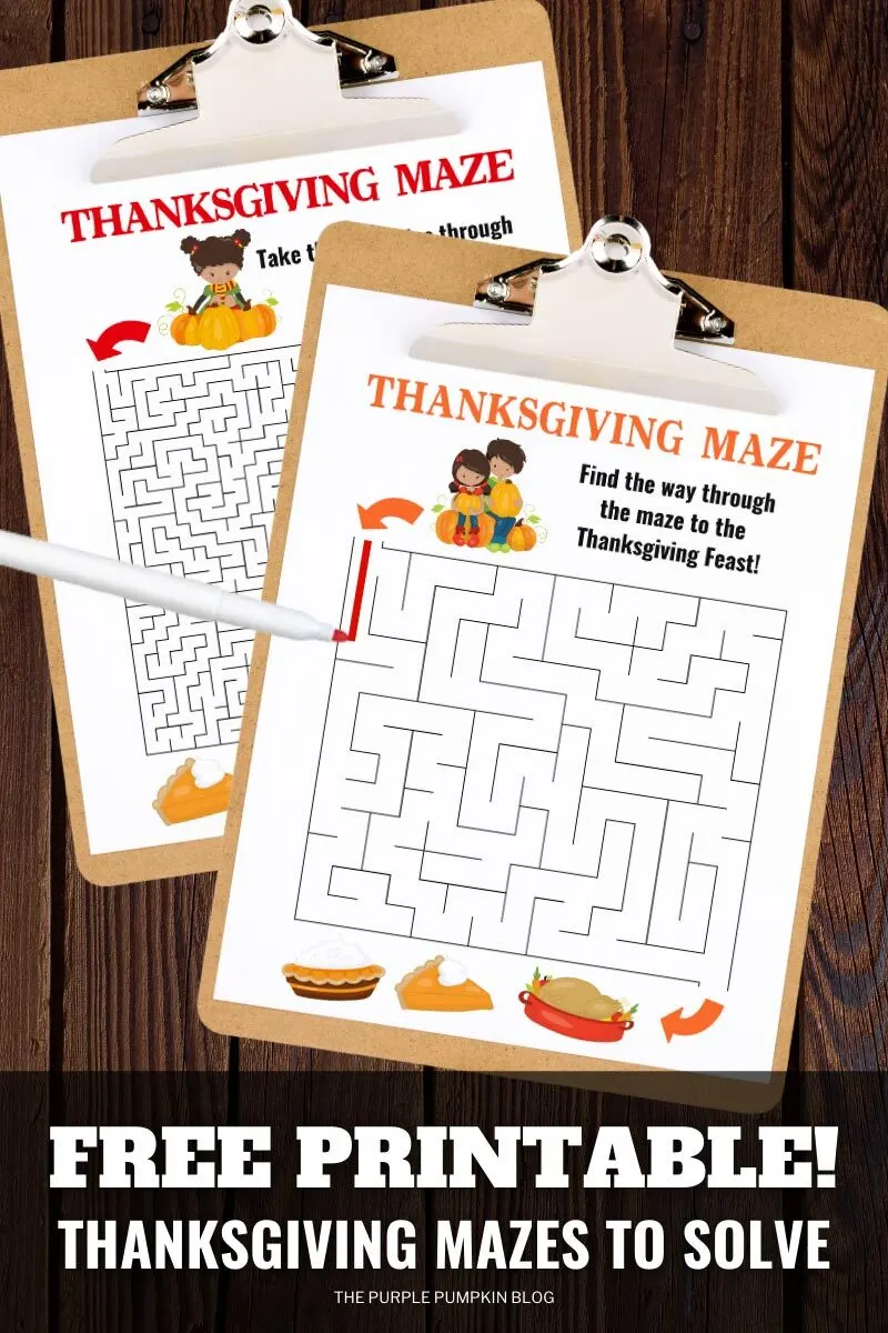 Printable Thanksgiving Mazes