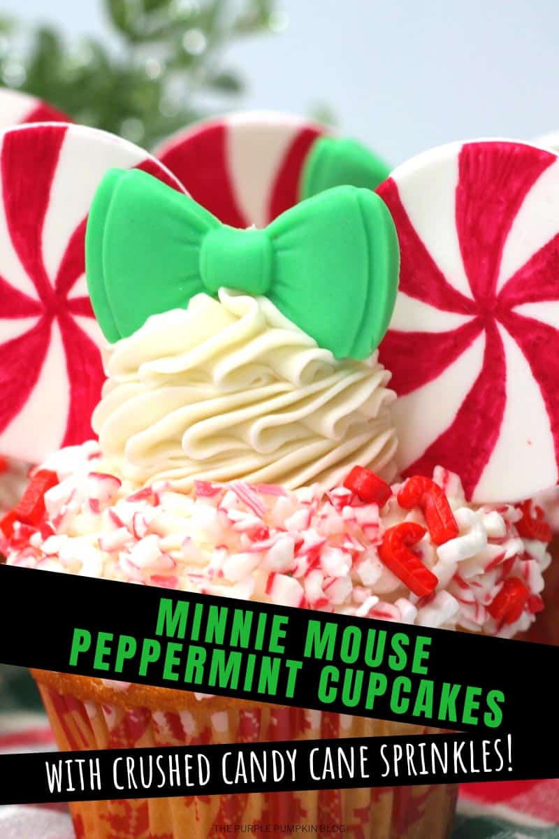 Minnie Mouse Peppermint Swirl Cupcakes for a Disney Christmas!