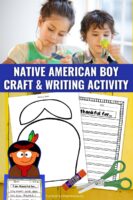 Thanksgiving Native American Boy Craftivity & Creative Writing Project