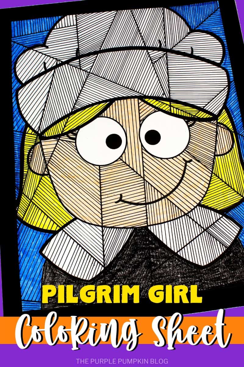 Free Printable Thanksgiving Pilgrim Girl Coloring Sheet