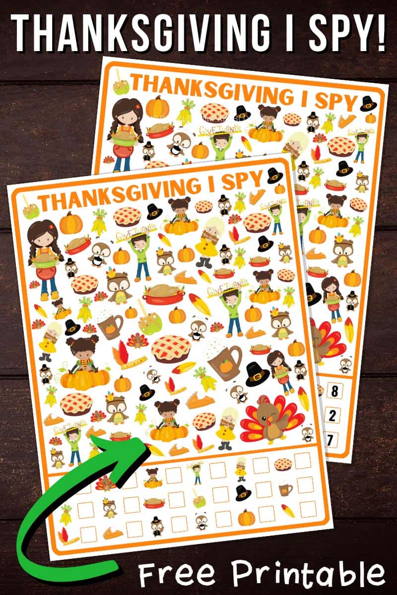 Fun Free Printable Thanksgiving I Spy Game for Kids!
