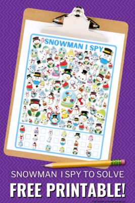 Fun & Free Snowman I Spy Game Printable for Winter!