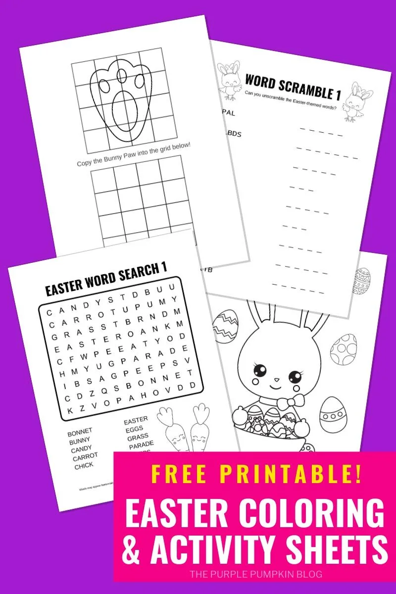 Free Printable Easter Bunny Activity Sheets & Coloring Pages