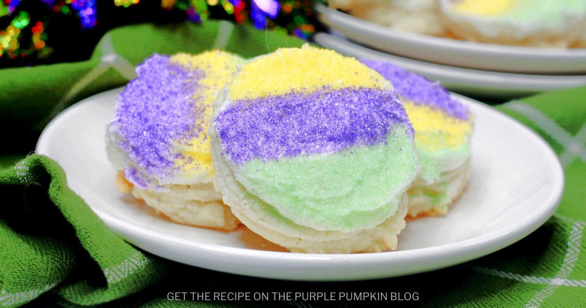 Mardi Gras Sugar Cookies Recipe with Rum Frosting