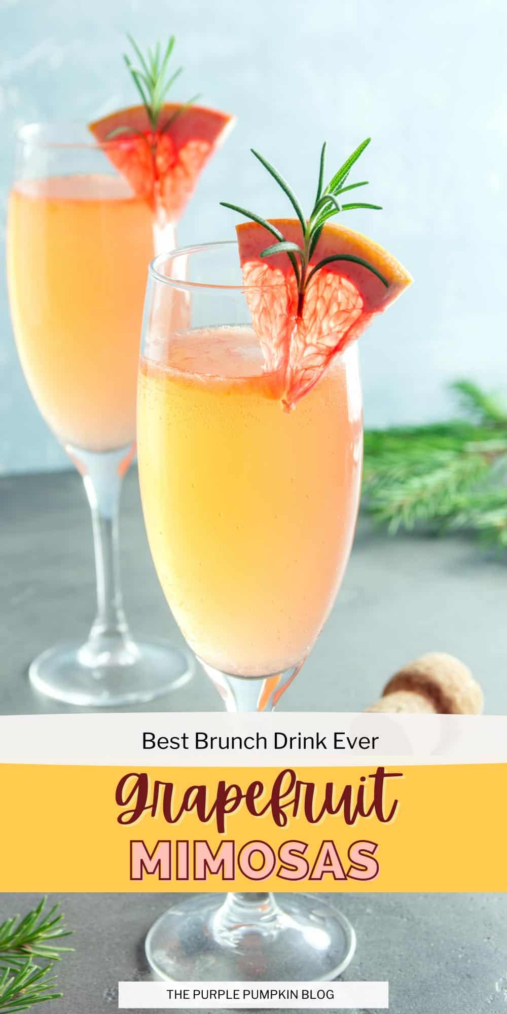 Mint Grapefruit Mimosas for Sunday Brunch