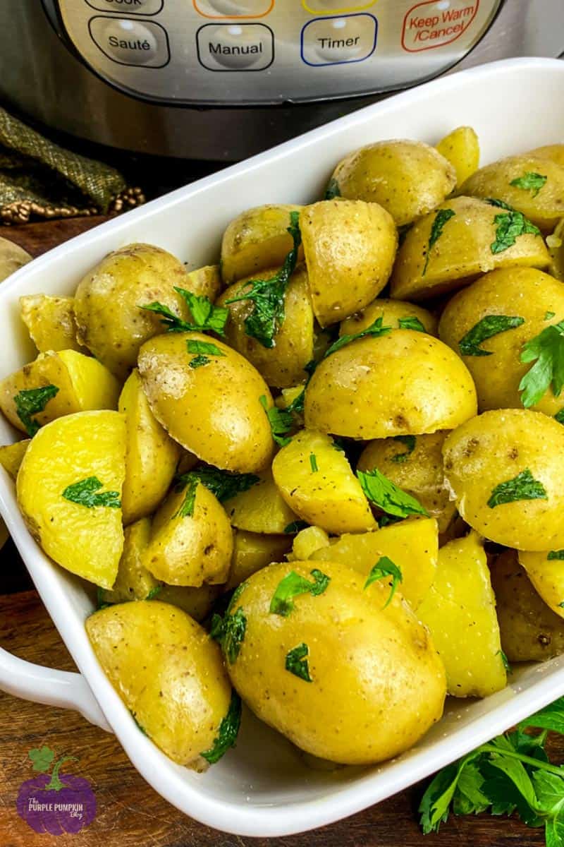 Butter Parsley Baby Potatoes in the Instant Pot