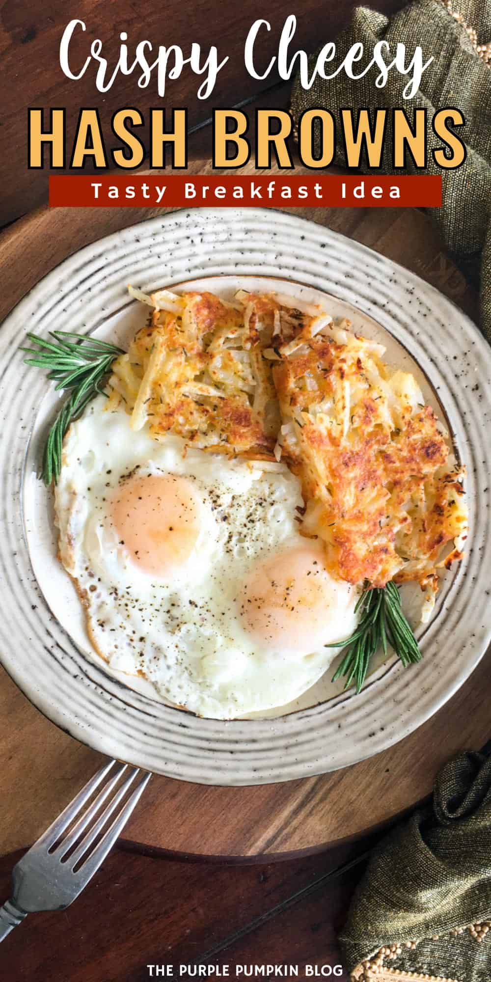 Crispy Cheesy Hash Browns in a Cast Iron Skillet