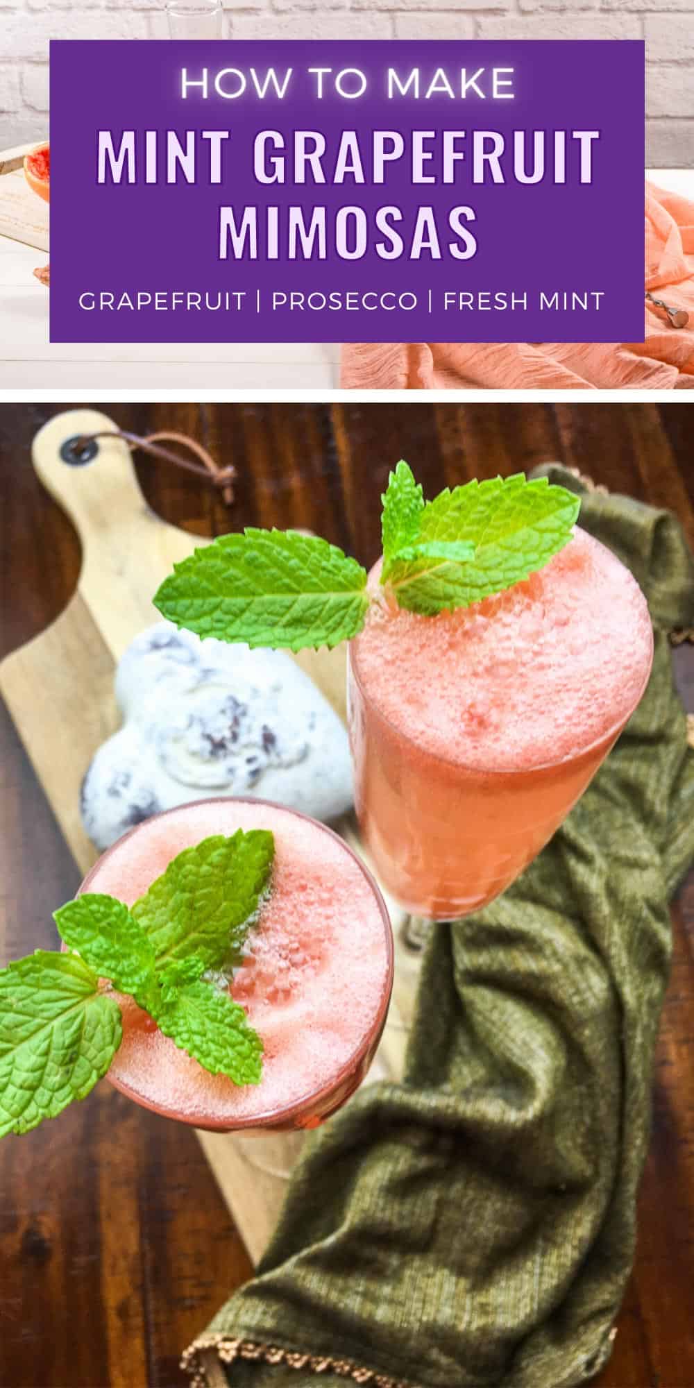 Mint Grapefruit Mimosas for Sunday Brunch