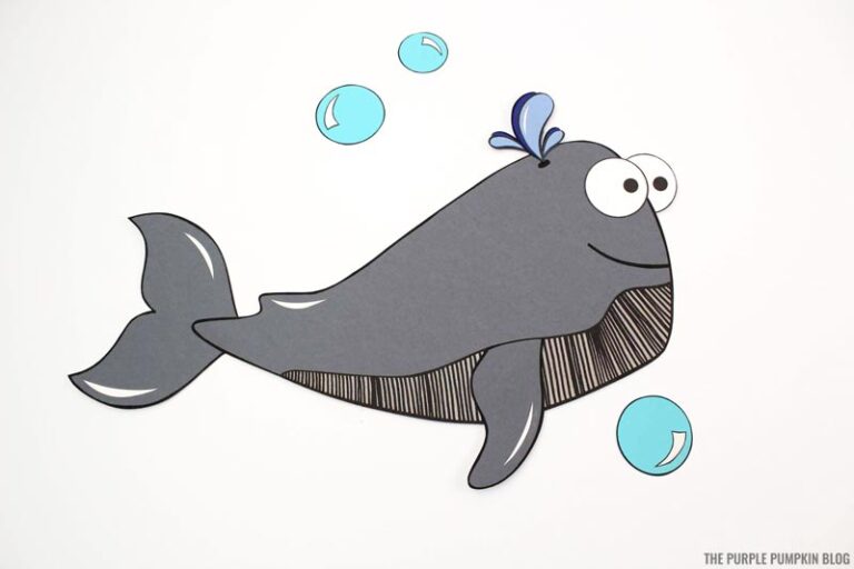 Paper Sperm Whale Craft with Free Printable Template!