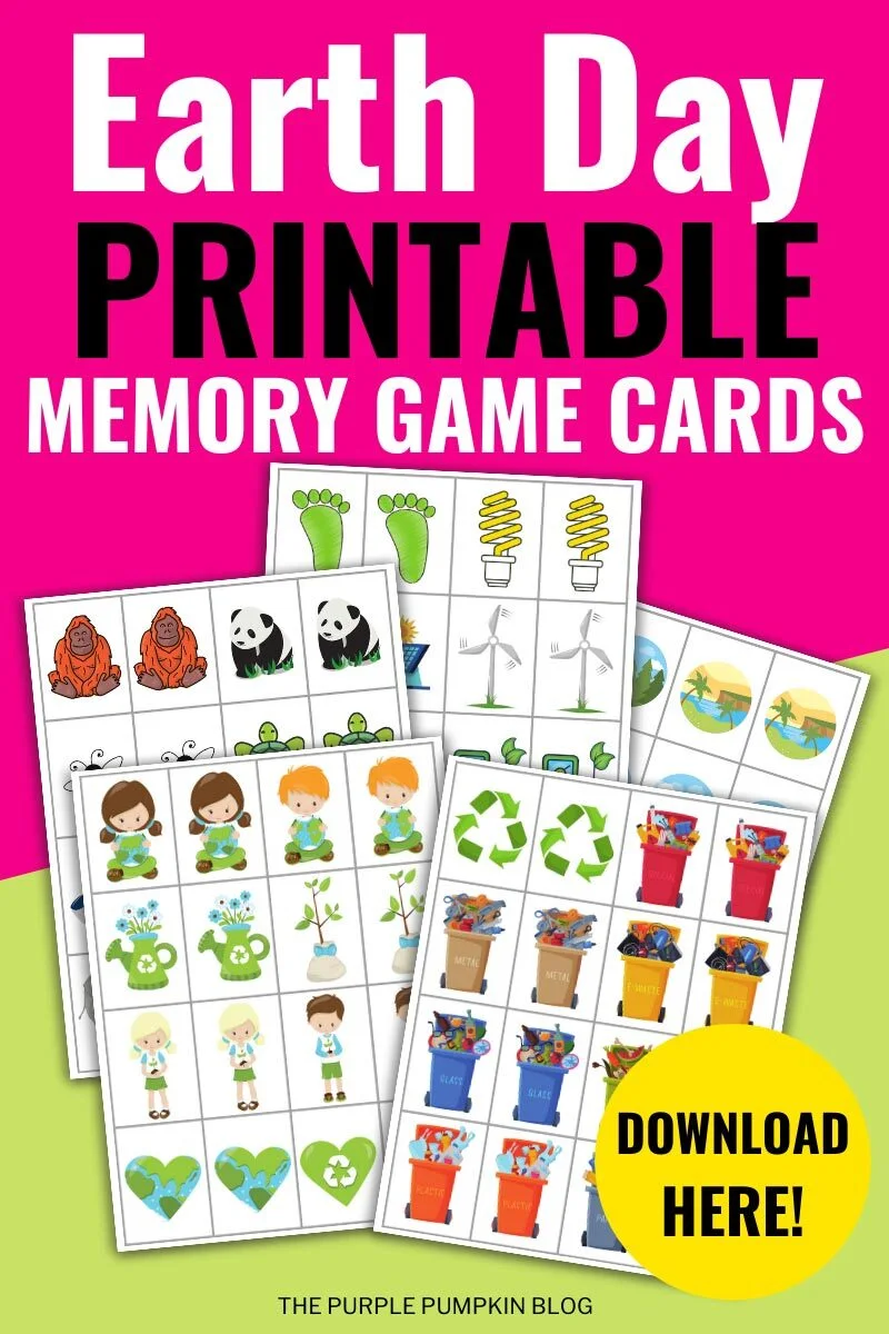 Free Printable Earth Day Memory Game Cards