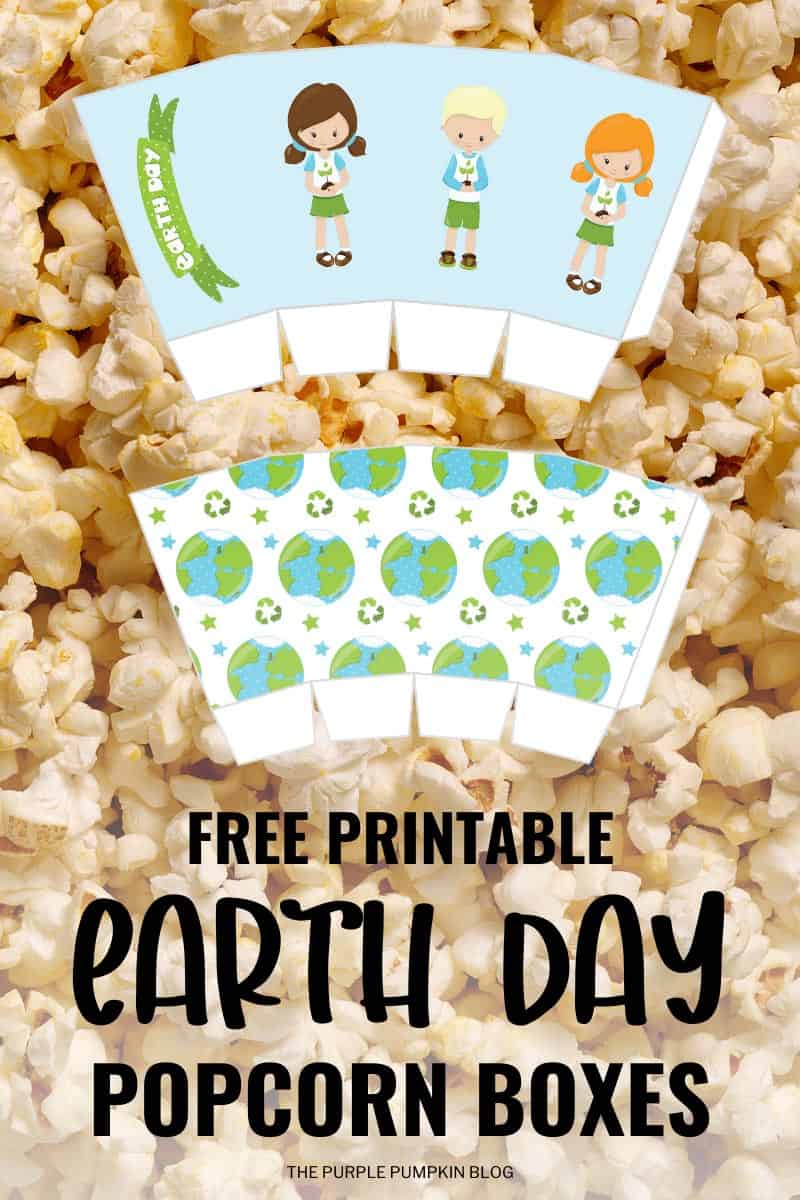 Free Printable Earth Day Popcorn Boxes