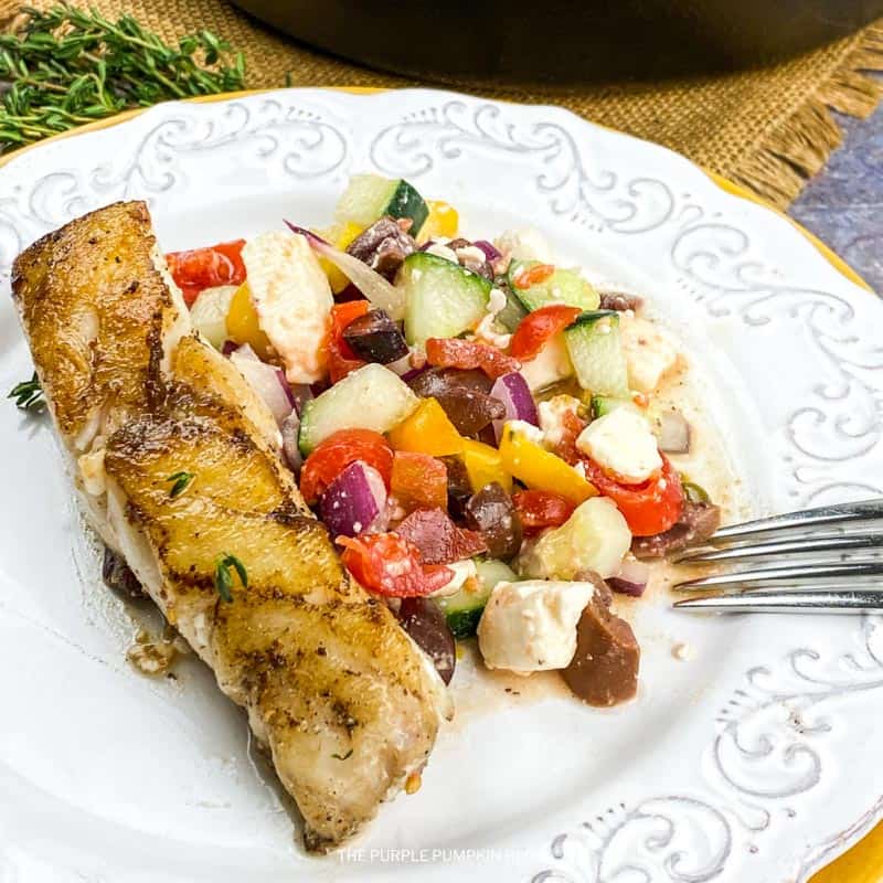 Mediterranean Grouper with Tomato-Cucumber Salad