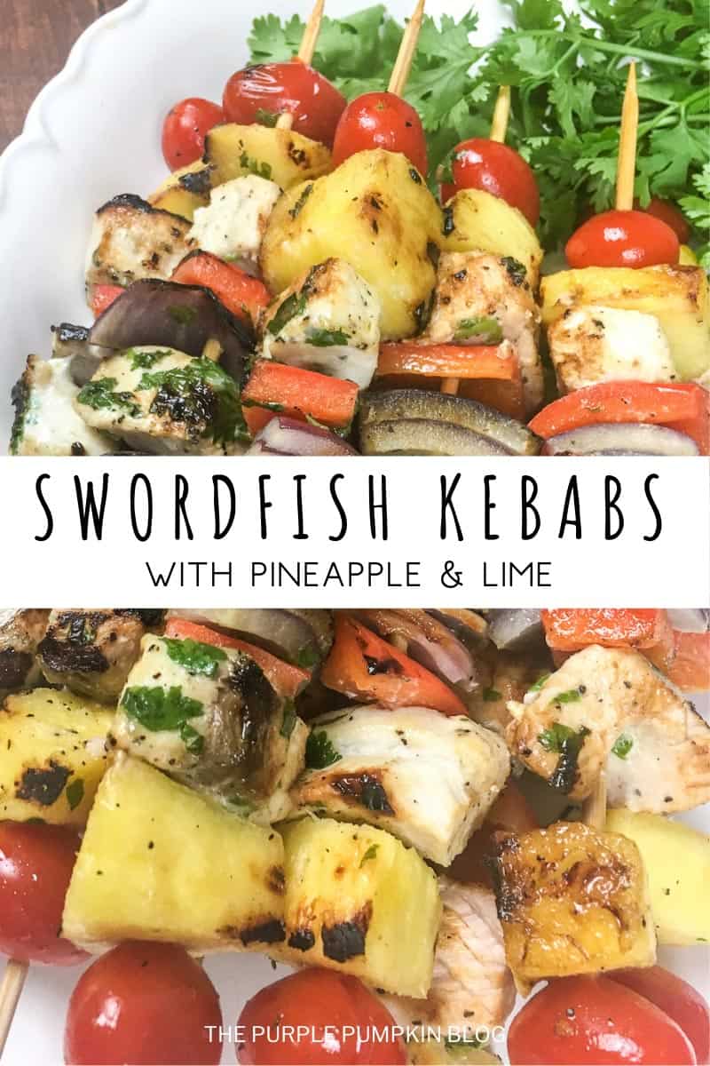Grilled Pineapple and Swordfish Kebabs with Cilantro-Lime Rice