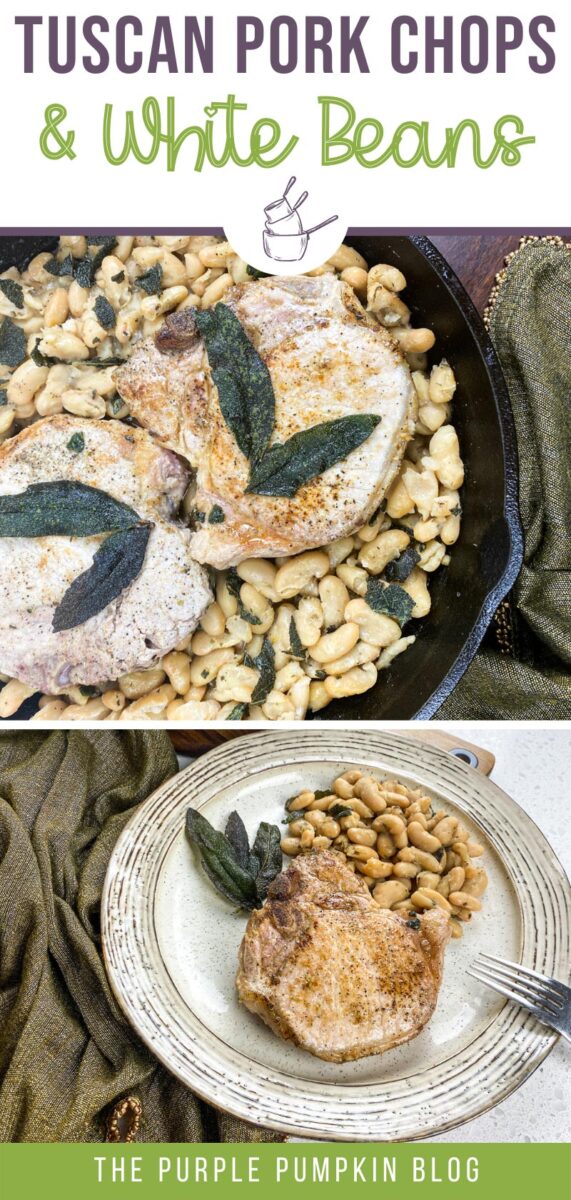 Tuscan Pork Chops with White Beans and Crispy Sage